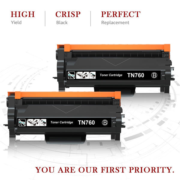 Compatible Brother TN760 Black Toner Cartridge by Toner Kingdom