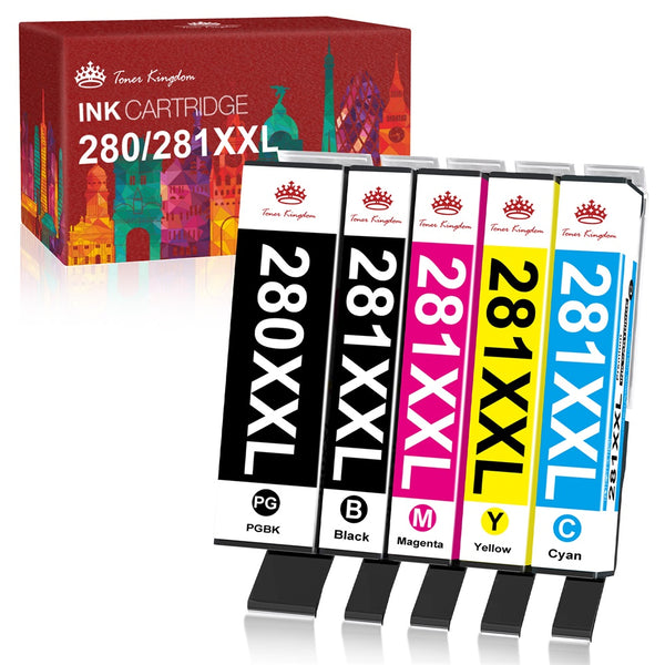 Compatible Canon PGI-280XXL Black Ink Cartridge and CLI-281XXL CMYK ...