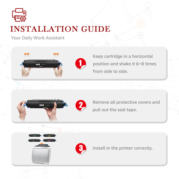 Compatible HP 124A Q6000A Q6001A Q6002A Q6003A 4 Color Toner Cartridges ...