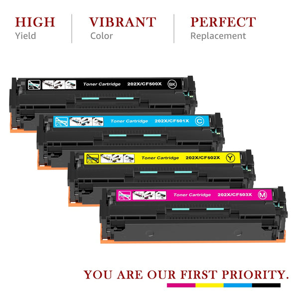 Compatible Compatible HP 202X CF500X CF501X CF502X CF503X CMYK 4 Color ...